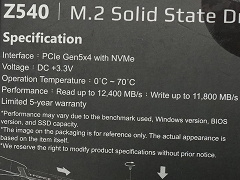 最大リード速度12,400MB/sのPCIe 5.0 SSD「T-Force Z540」に4TBモデル - AKIBA PC Hotline!