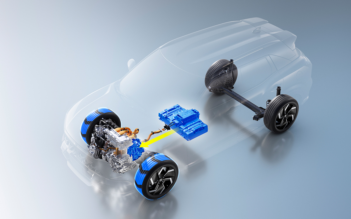 [画像]三菱自動車、コンパクトSUV「エクスフォース」のハイブリッド世界初披露 燃費は約24.4km/Lを実現 / (4/10) - Car Watch