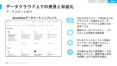 Snowflake、トランザクションデータと分析データを組み合わせて利用する「Unistore」など、さまざまな新サービスや新機能を発表 ...