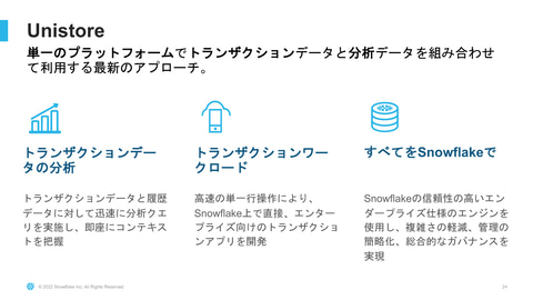 Snowflake、トランザクションデータと分析データを組み合わせて利用する「Unistore」など、さまざまな新サービスや新機能を発表 ...