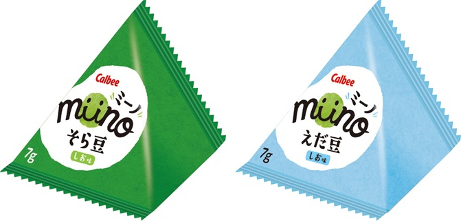 カルビー、便利な小分けタイプの「miinoえだ豆 しお味三角パック」発売。「塚田農場」とのコラボ企画第2弾も - グルメ Watch