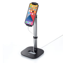 45cmまで伸ばせるスマホスタンド、サンワサプライ「PDA-STN46BK」発売 - INTERNET Watch