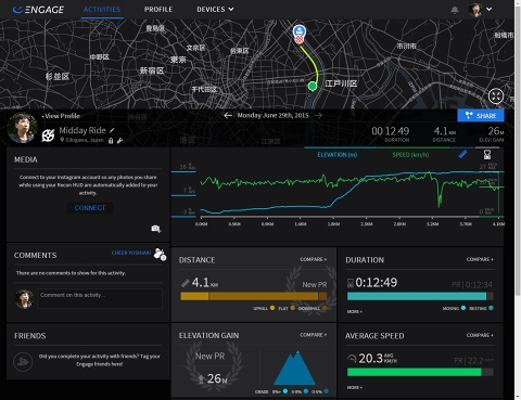 【地図ウォッチ】 「Recon JET」を試してみた――自転車乗りとランナーのためのサングラス型端末 - INTERNET Watch