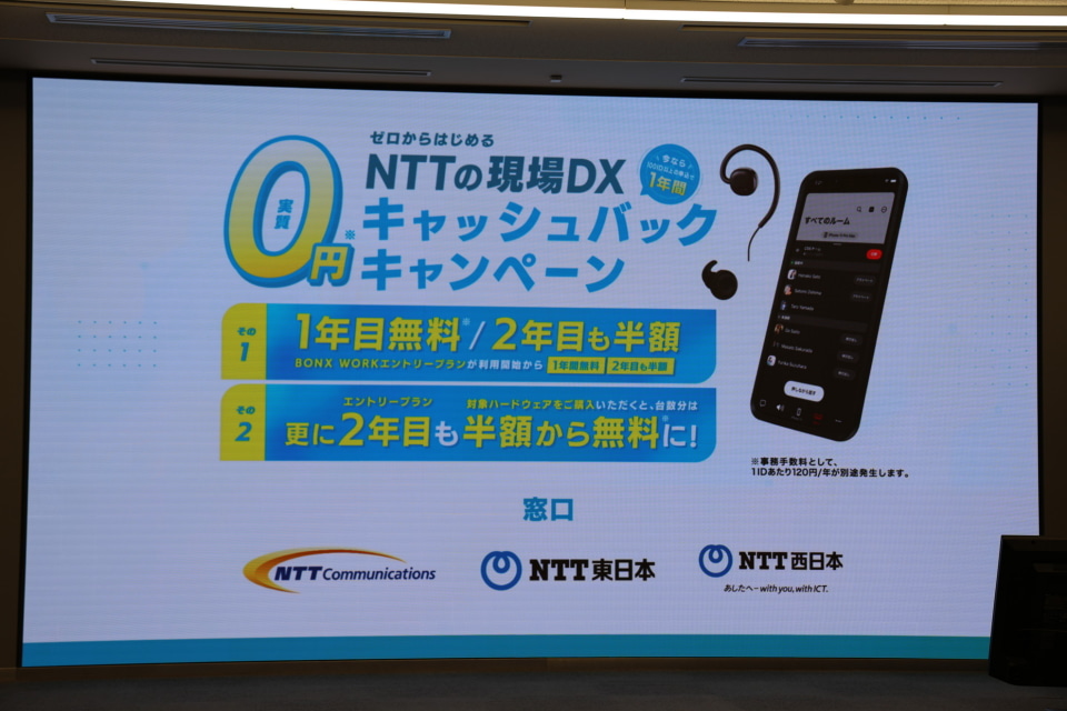NTTの音声DX、音漏れしないオープンイヤーイヤホンと双方向で会話できる業務ツール「BONX WORK」が連携 - ケータイ Watch
