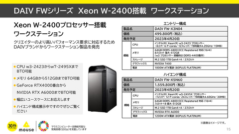 マウス、RTX 4070搭載機や水冷対応ノートなど、ゲーミング/クリエイターPC新製品 - PC Watch