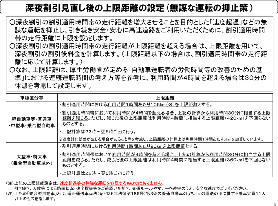 NEXCO 3社、深夜割引の見直しは2024年度末ごろ開始予定。割引額の算出方法など発表 - トラベル Watch