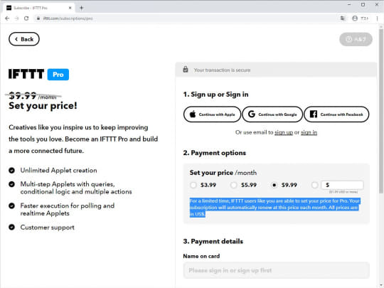 無償版“IFTTT”で利用可能なアプレットは3つまでに ～超過分は10月8日にアーカイブ - 窓の杜