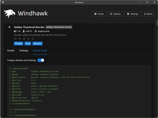 OSカスタマイズツール「Windhawk」にライブサムネイルをD＆Dで入れ替える新しいMod - 窓の杜