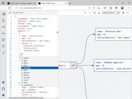 JSONデータをキレイに可視化してくれるオンラインツール「JSON Crack」は手軽でお勧め - やじうまの杜 - 窓の杜
