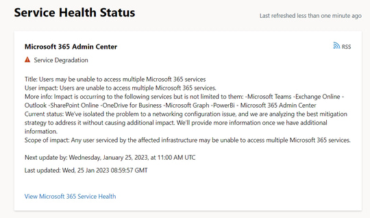 「Microsoft 365」サービスに障害発生 ～TeamsやOutlookなどにアクセス不可に【20時55分追記】 - 窓の杜