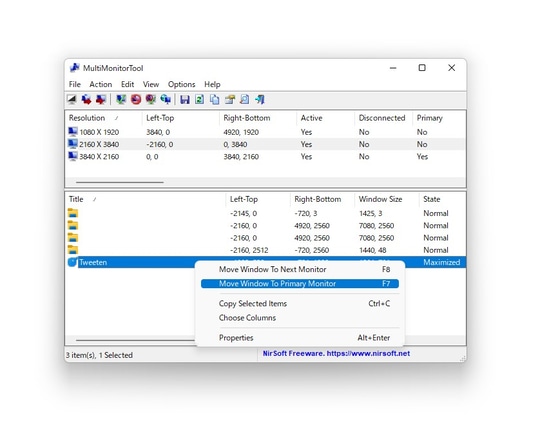 複数ディスプレイ環境の快適化ツール「MultiMonitorTool」v2.00が公開 - 窓の杜