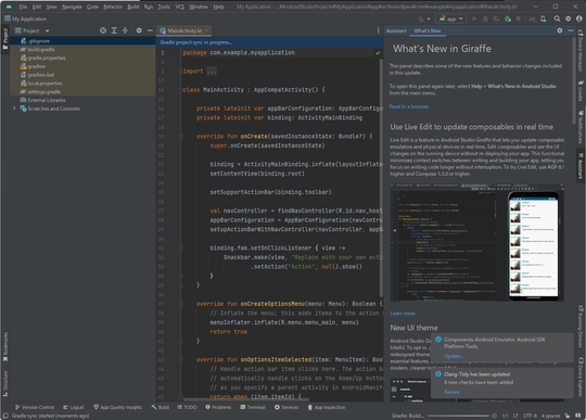 新しいUIをプレビュー実装した「Android Studio Giraffe」（2022.3.1）がリリース - 窓の杜