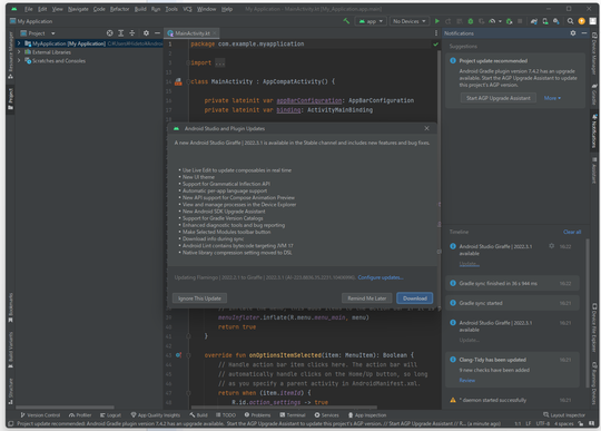 新しいUIをプレビュー実装した「Android Studio Giraffe」（2022.3.1）がリリース - 窓の杜
