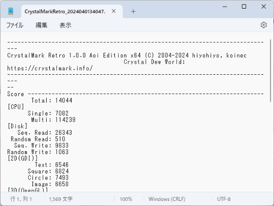 20年ぶりの新作「CrystalMark Retro」が公開、CPU・GPU・ディスク性能を測る総合ベンチマーク - 窓の杜
